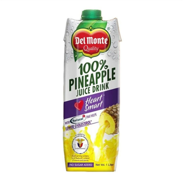Del Monte Heart Smart 100% Pineapple Juice Drink 1L | Lazada PH