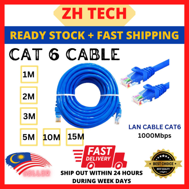 LAN CABLE CAT 6 Ethernet 1M 2M 3M 5M 10M 15M 1 2 3 5 10 15 Meter Cat6 Rj45 Patch Cord Network ...
