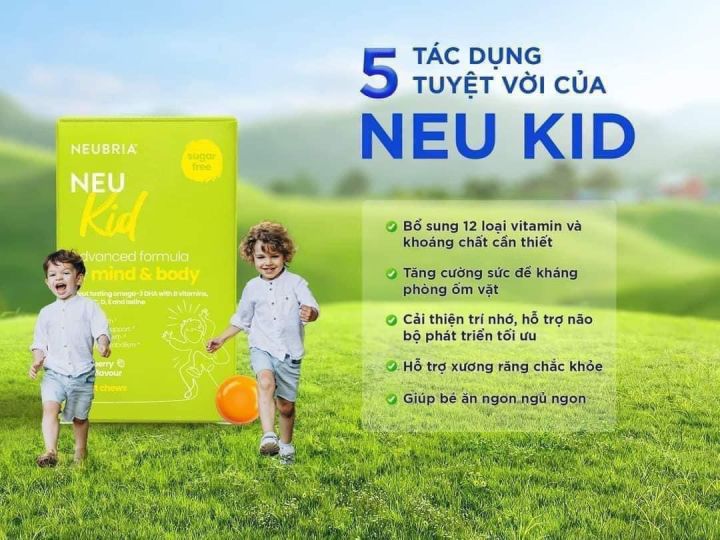 Viên nhai vitamin tổng hợp cho bé Neubria Neu kid Multivitamin With ...