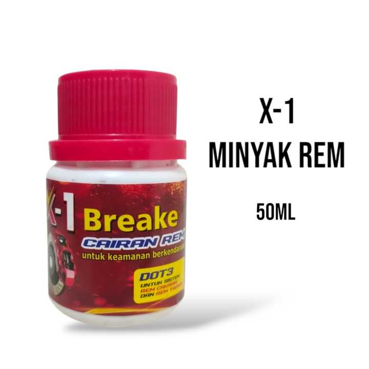 X-1 Minyak Rem (Dot 3) Oli Rem Brake Fluid 50ml KECIL (Merah) | Lazada ...