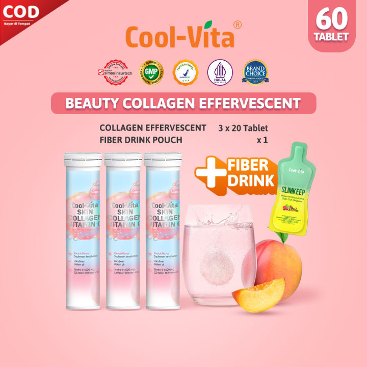Coolvita Paket Cerah Bersinar Collagen Effervescent Untuk Kulit Glowing ...