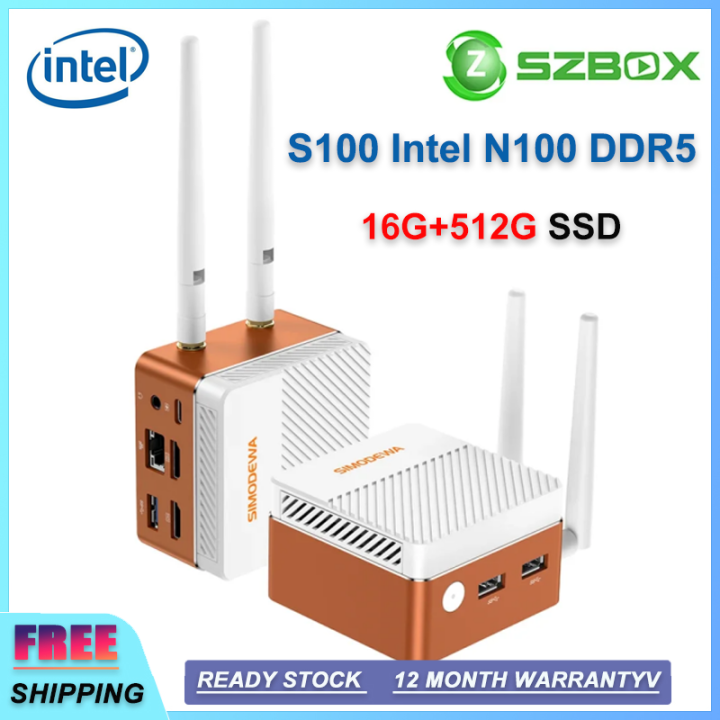 SZBOX S100 Intel N100 Mini PC Windows 11 DDR5 16GB 512GB WIFI6 BT ...