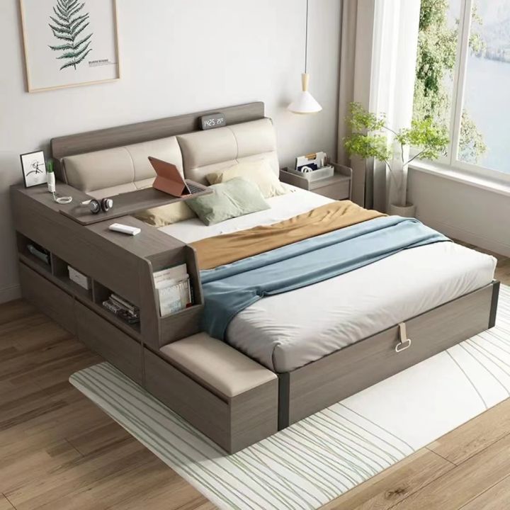 Luxury Modern Bedroom Storage bed frame Sets Master Bed With ...