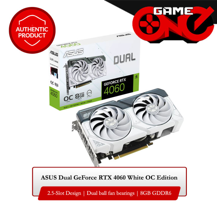Asus Dual GeForce RTX™ 4060 White OC Edition 8GB GDDR6 Graphics Card ...