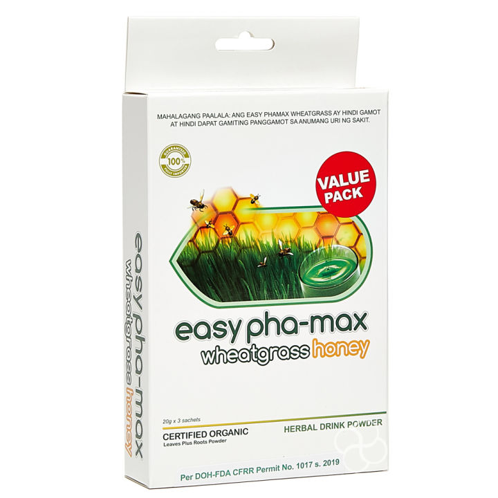 Easy Pha-max Wheatgrass Honey Herbal Drink Powder 3 x 20g | Lazada PH