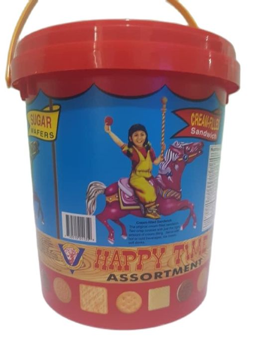 M.Y. San HAPPY TIME Assorted Biscuits (pack of 1 bucket x 1.5 kilograms ...