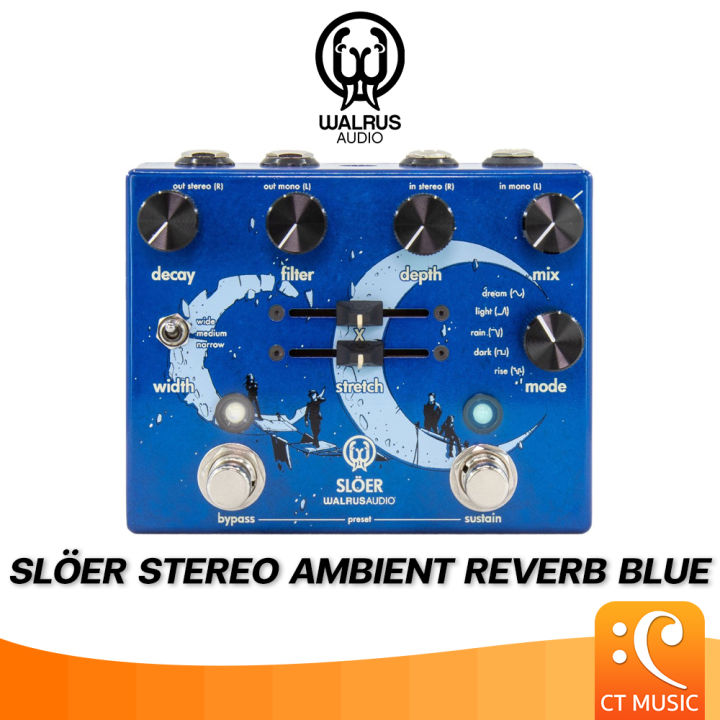 Walrus Audio Slöer Stereo Ambient Reverb Blue เอฟเฟคกีตาร์ | Lazada.co.th