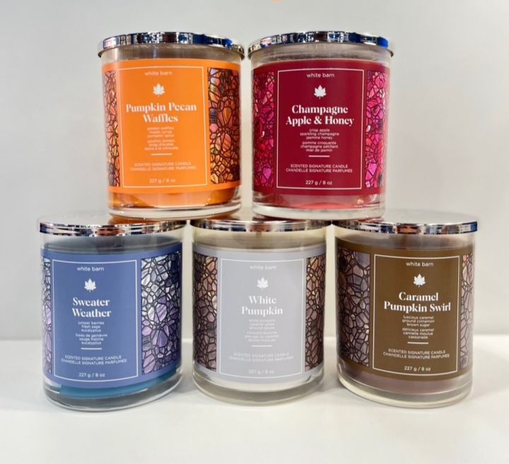 Bath&BodyWorks Candle(1wick) 198g.,227g. เทียนหอม หอมทุกกลิ่นเลยน๊าา ของแท้จากช็อป พร้อมส่ง ...