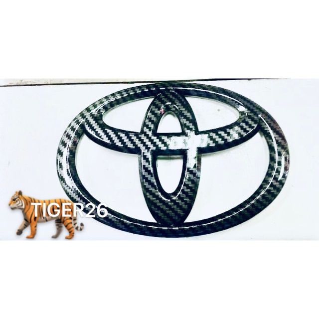 CARBON BLACK 14CM TOYOTA LOGO EMBLEMS STICKER | Lazada