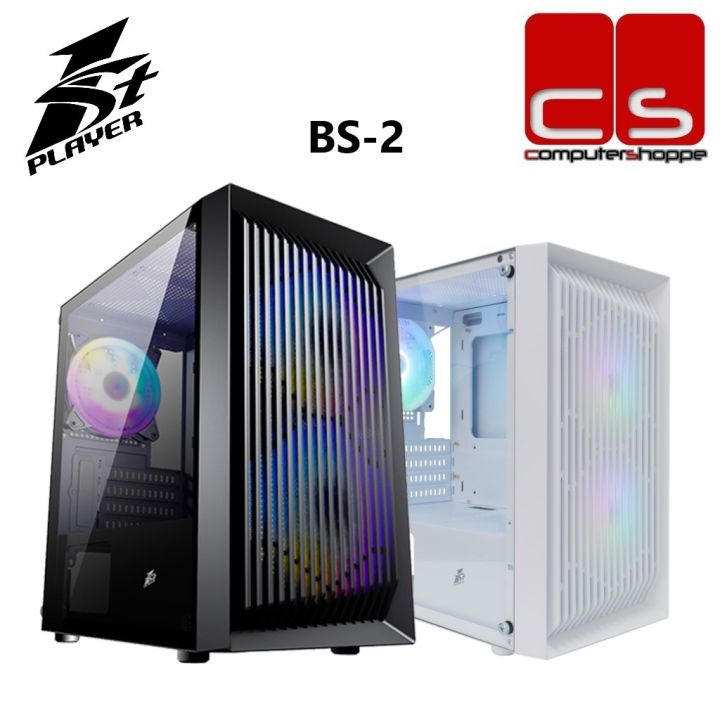 1stPlayer BLACK.SIR BS-2 Micro-ATX Gaming Case with Build-in 3 ARGB Fan ...