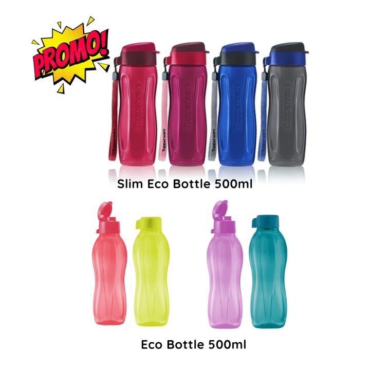 DRINK BOTTLES - Tupperware Eco Bottle 500ml / Slim Eco Bottle with ...