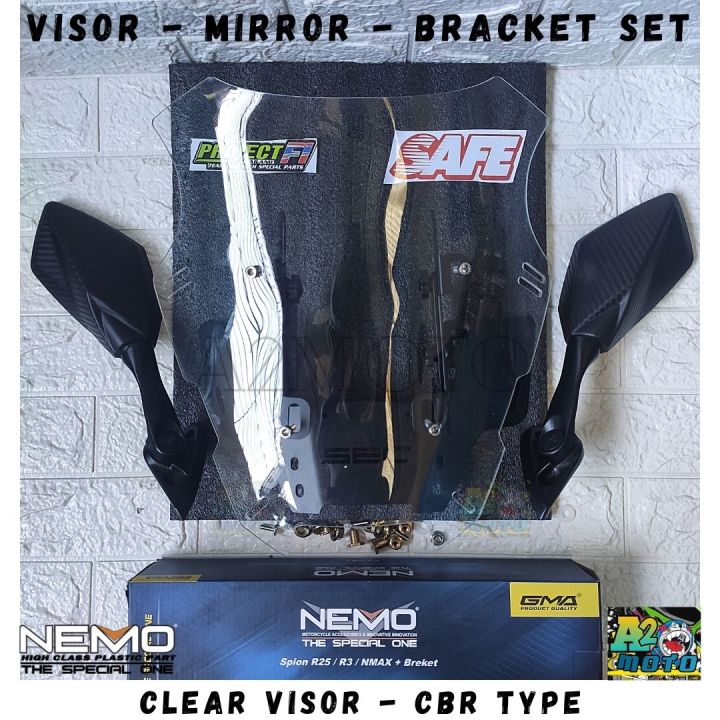 NMAX 2020 2021 Side mirror with Bracket and Visor Ocito Windshield SET ...