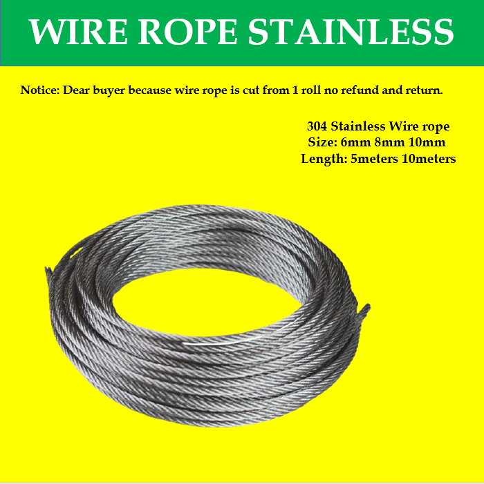 MAGO 2m 5m 10m Dia 1mm-12mm 304 Stainless Steel Wire Rope Cable Clip ...