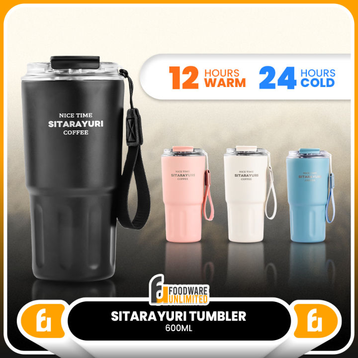 Sitarayuri 600ml Coffee Mug Tumbler Hot & Cold With Strap Vacuum Insulated Stainless Steel ...
