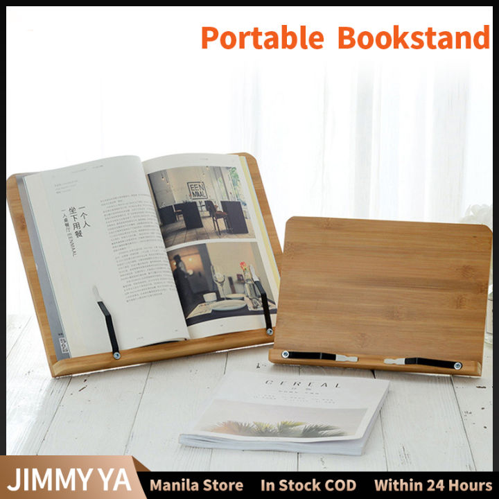 Wood Desktop Reading Bookshelf With 5 Adjustable Reading Positions ...