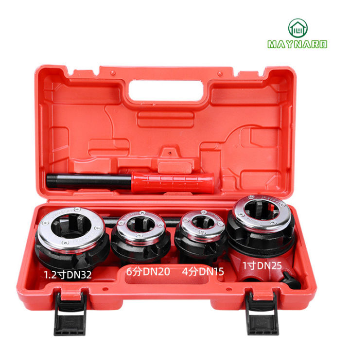 Pipe Threader kit, Manual Plumber Pipe Threading Set, Ratcheting Pipe ...