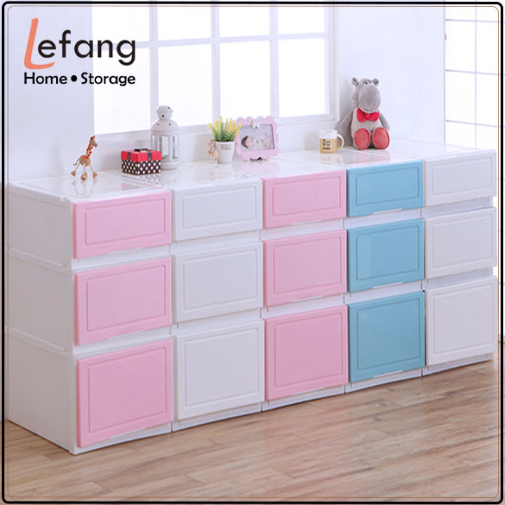 Lefang 43L/54L Multipurpose Wardrobe Clothes Stackable Plastic Storage ...