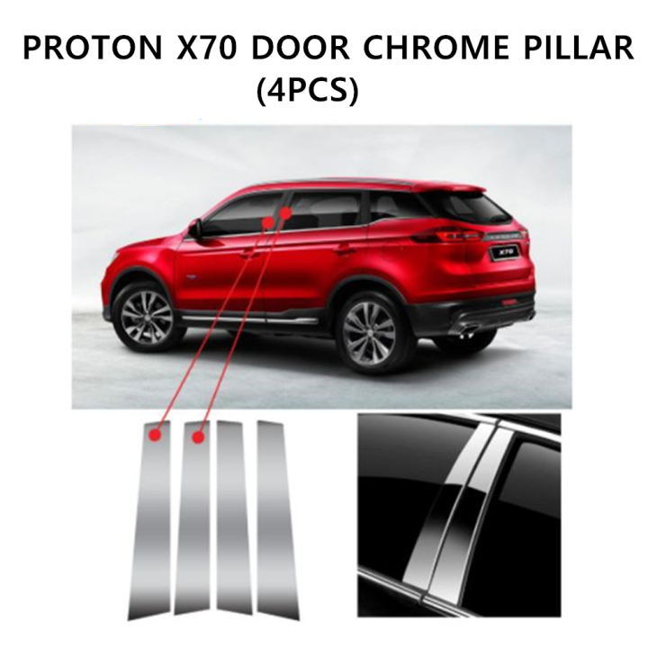 Proton X70 - Car Chrome Door Window Pillar Trim Panel Chrome (1 Set ...