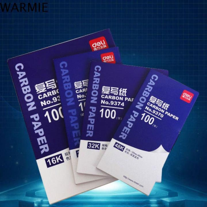 WARMIE 100 Sheets Carbonless Carbon Paper Double-sided Blue Printing ...
