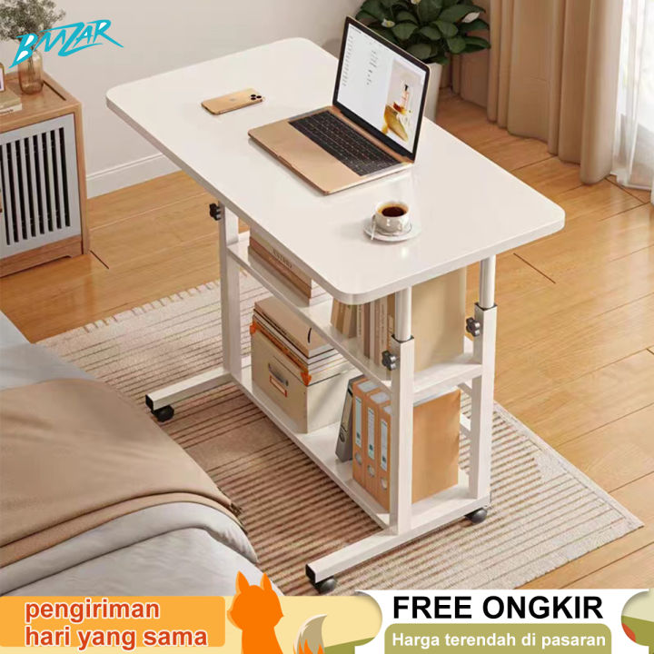 IH Meja Laptop Lipat Adjustable dengan Roda Meja Belajar Portable Meja ...