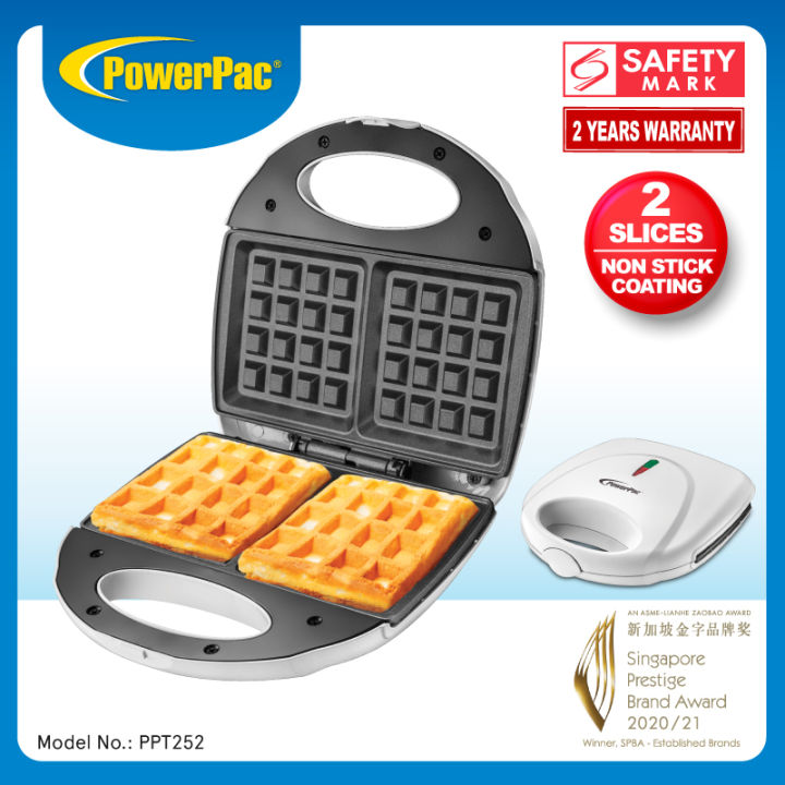 PowerPac Waffle maker, 2 Slice Waffle Maker with Non-stick coating ...
