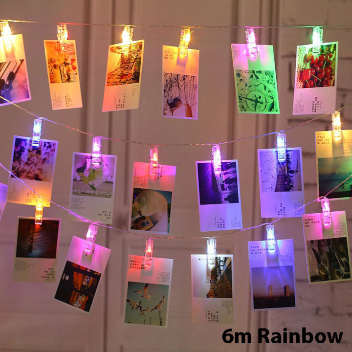 1.5M 3M 6M USB LED Photo Clip String Fairy Light Klip Gambar Berlampu ...