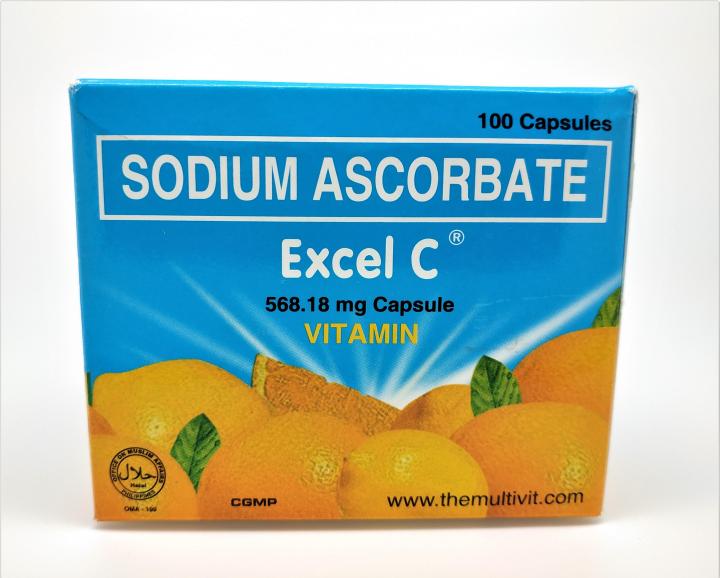 Vitamin C (as Sodium Ascorbate) Excel C FDA Approved 100 capsules | Lazada PH