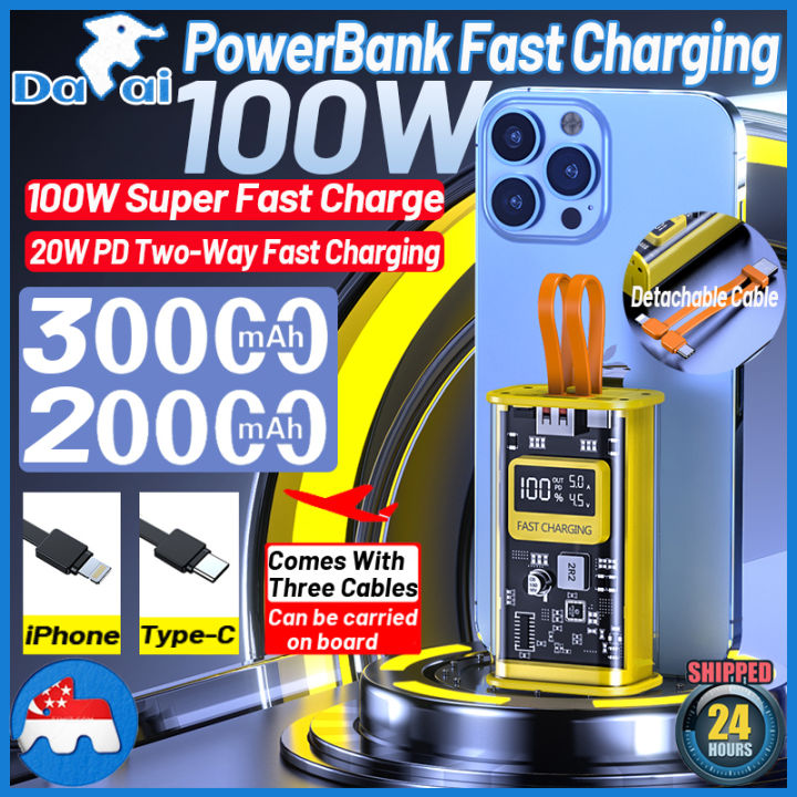 🇸🇬 [In Stock]Power Bank Super Fast Charging 30000mAh PD22.5W Powerbank ...