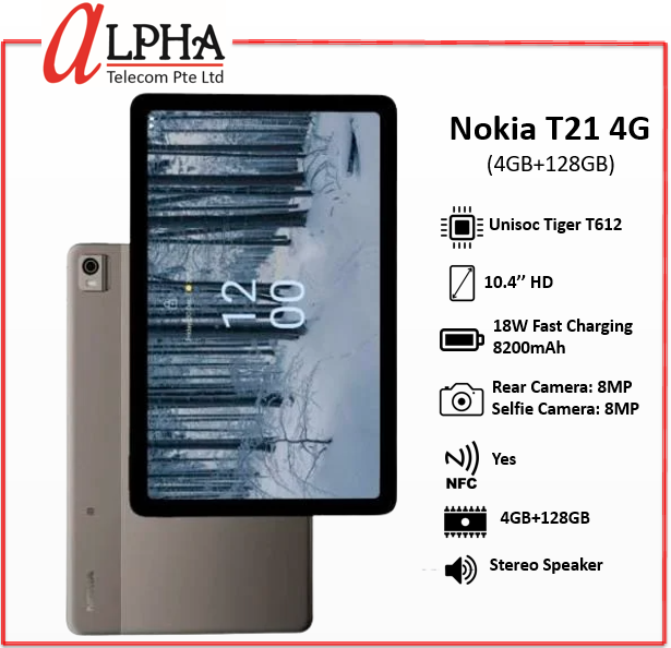 {2023 Model} Nokia T21 LTE 10.4" (4GB+128GB) **Global Version* | Lazada Singapore