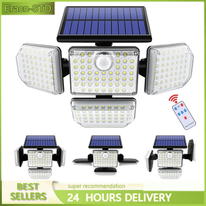 Bestselling 4-head solar split wall lamp outdoor waterproof garden ...