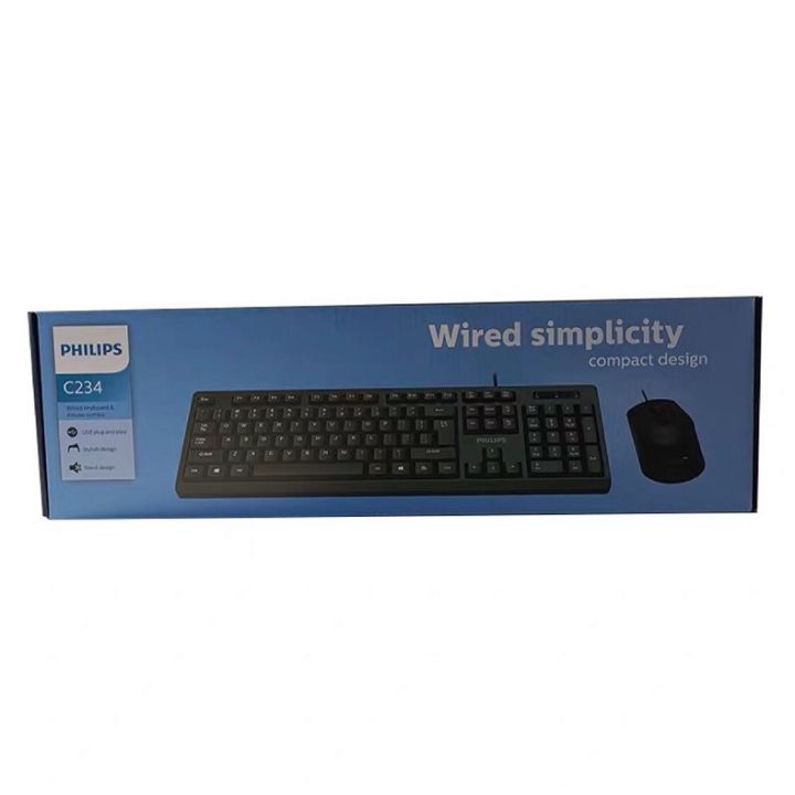 PHILIPS C234 Wired USB Keyboard with mouse combos set SPT6234 | Lazada PH