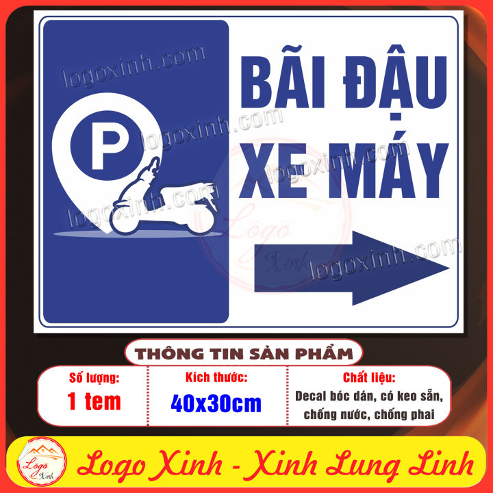 Tem Decal Dán Chỉ Dẫn Khu Vực Nơi Đậu Xe Máy, Nơi Để Ô Tô,Car and ...