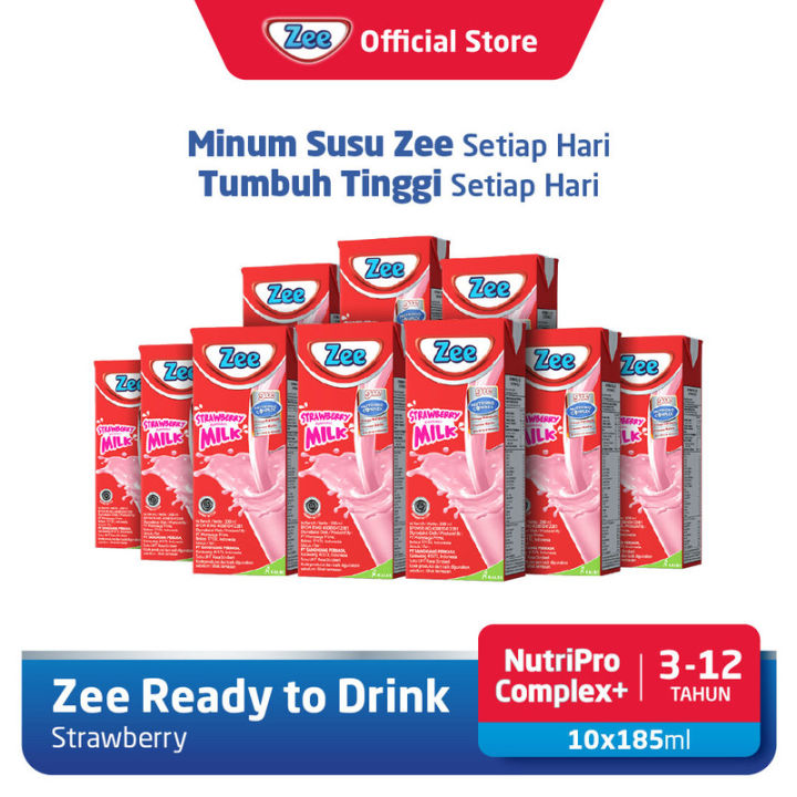 Zee UHT Strawberry Milk Shake 185ml (10 Pack) | Lazada Indonesia