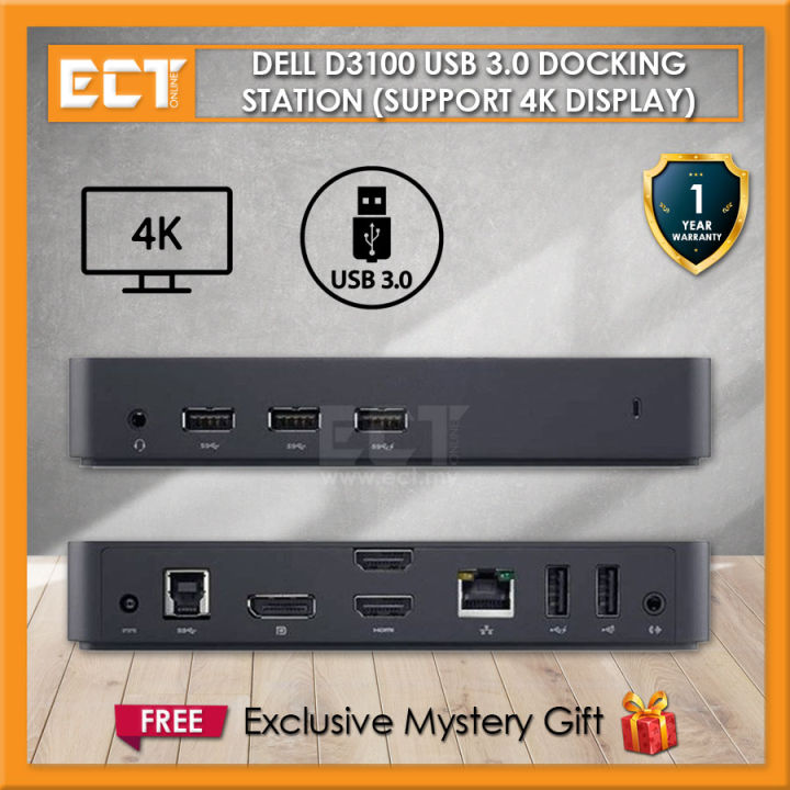 Dell D3100 USB 3.0 Docking Station (Support 4K Display) | Lazada