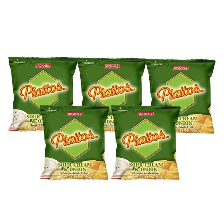 Piattos Sour Cream Onion Flavored Potato Crisps 38g - 5 packs | Lazada PH