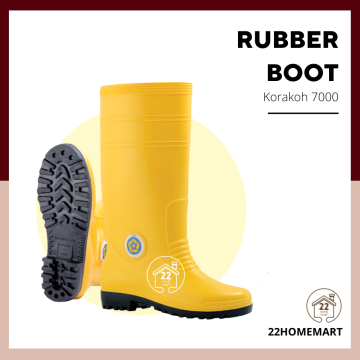 KORAKOH 7000 Safety Rubber Boot Yellow Boot 水鞋 | Lazada