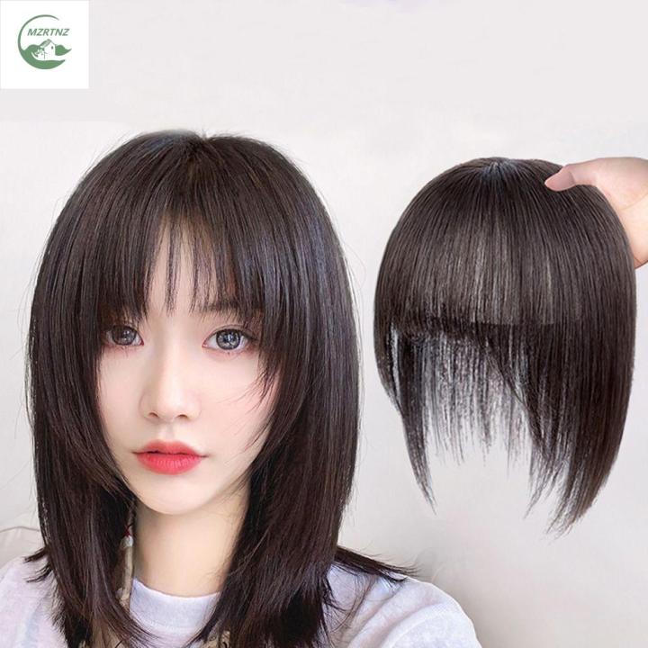 MZRTNZ Head Top Invisible Female Fringe Women Clip on Natural Toupee ...