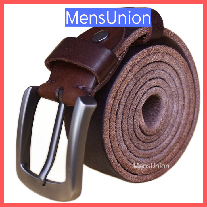 GRADE A 100% Cowhide Leather [M'sia Stock] Men's Leather Pin Buckle ...