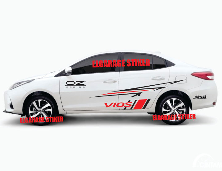 Stiker mobil vios cutting stiker body mobil vios stiker striping mobil ...