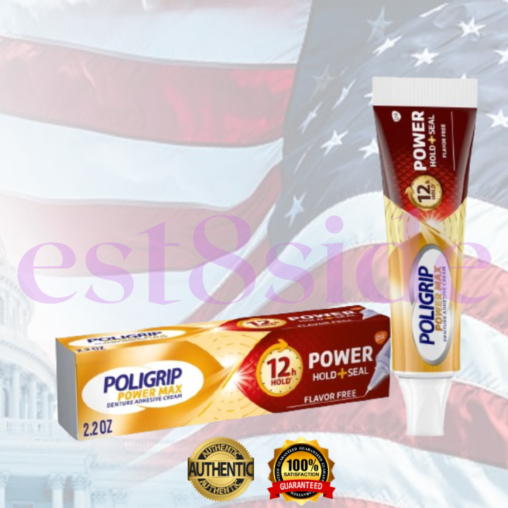 POLIGRIP SUPER POLIGRIP MAX POWER HOLD DENTURE ADHESIVE CREAM 62 grams ...