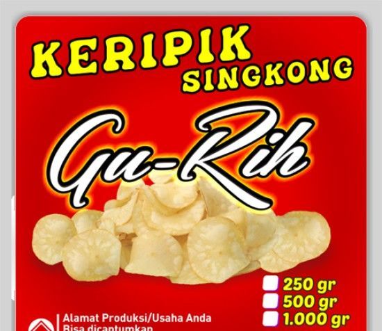 cetak dan desain labe;/ logo keripik singkong/ kripik singkong pedas ...