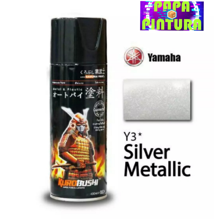 SAMURAI SPRAY PAINT SILVER METALLIC Y3*( YAMAHA SINGLE COLORS ) 400ML ...