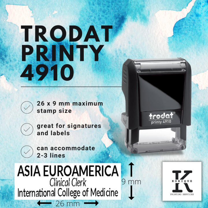 Trodat Printy 4910 Self-Inking Stamp for Professional, Office, or Home Use - For Doctors and ...