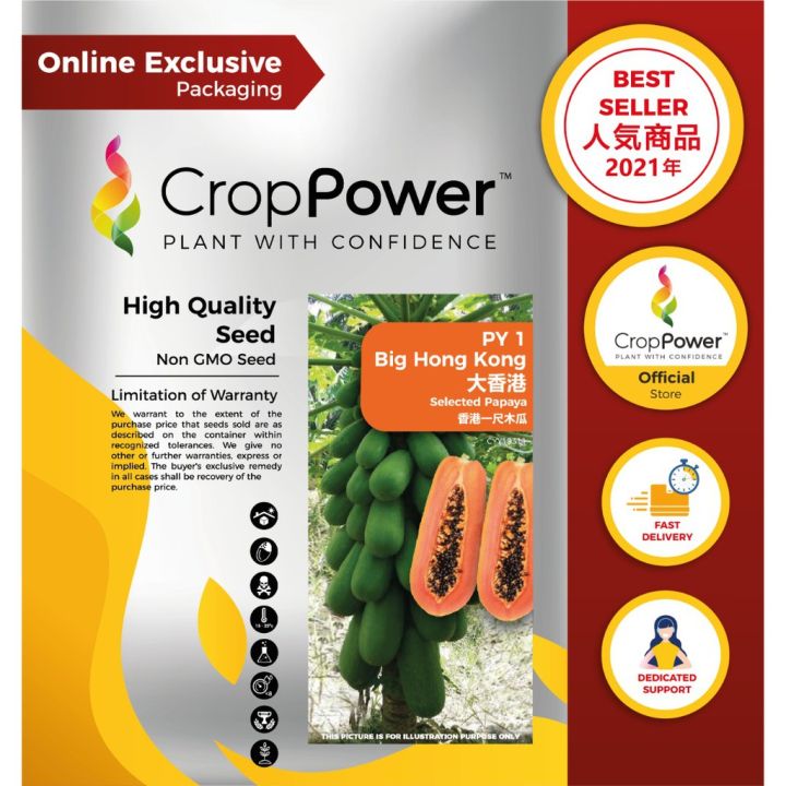♠Biji Benih Betik Sekaki Papaya seeds 木瓜种子 - CROP POWER (PY1) 5G | Lazada