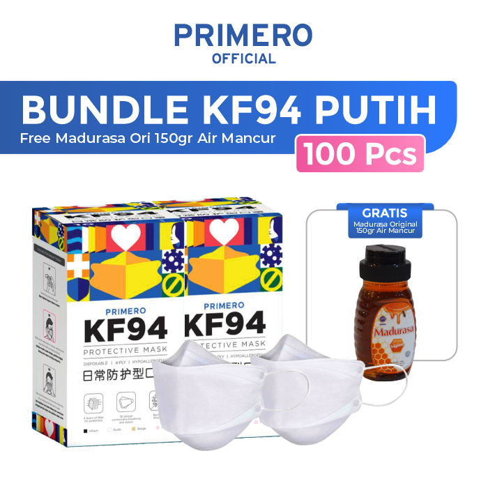 Primero Masker KF94 Putih - Box 100 pcs | Lazada Indonesia