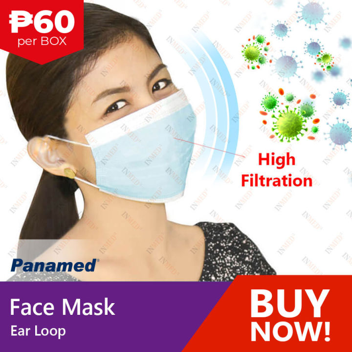 Panamed Face Mask Ear Loop 5-20 boxes FDA Registered | Lazada PH