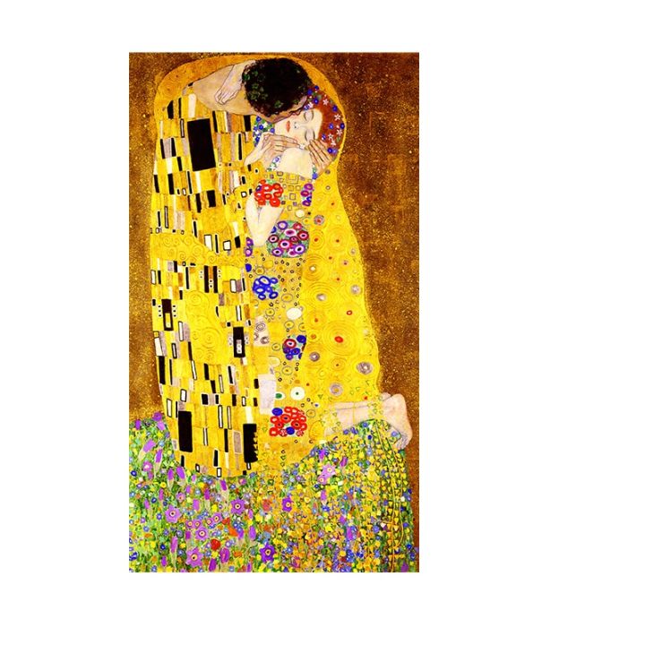 100x180cm classic Artist Gustav Klimt Kiss Abstract Oil Painting On ...