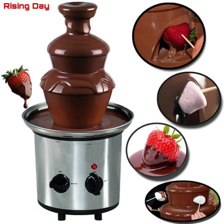 Chocolate Fondue Fountain 3 Layers Stainless Steel Premium 3 Tier Choco ...