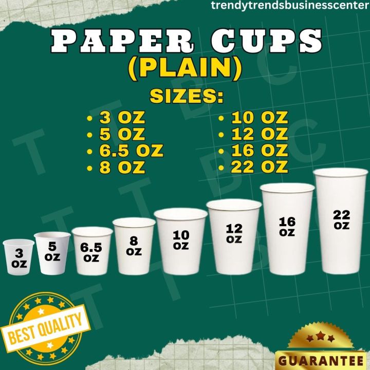 [50 PCS] PAPER CUPS PLAIN HOT COLD DISPOSABLE WITHOUT LIDS PAPER CUP ...