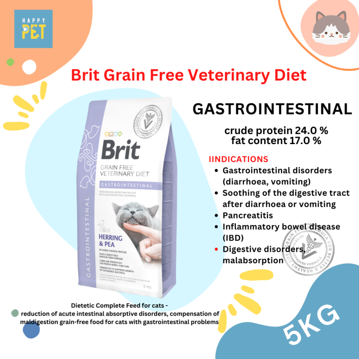 Brit Grain-Free VETERINARY DIETS CAT GASTROINTESTINAL (5KG) | Lazada